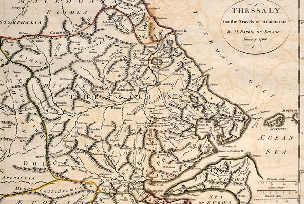 Θεσσαλία Χάρτης | Αυθεντικές Γκραβούρες | Έργα Τέχνης | Χάρτες ...